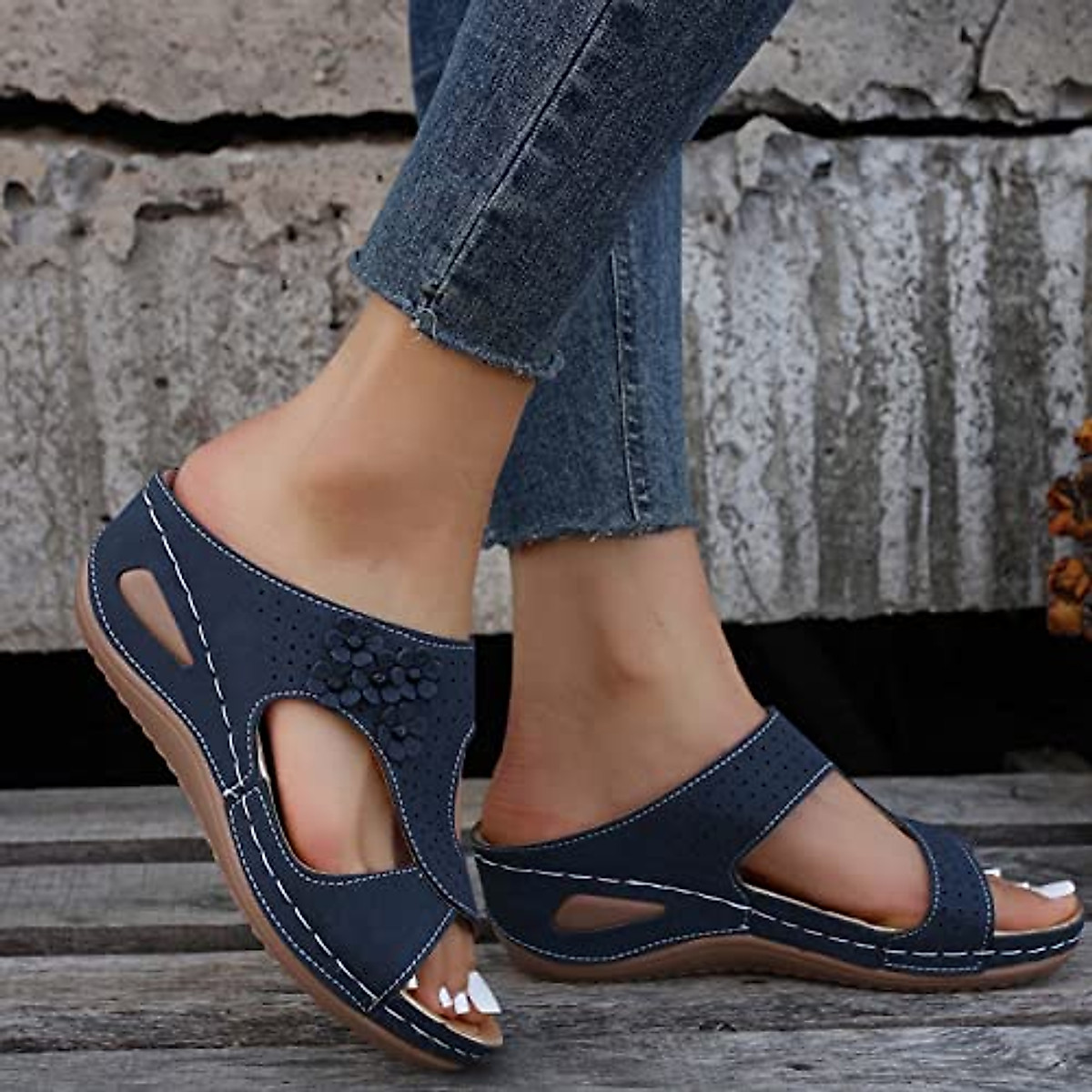 Sandals Women Dressy Beach Beach Sandals Casual Walking Non Slip Orthotic Wedge Sandals Prime Deals of The Day Today Only