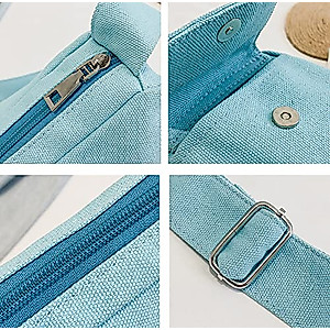 Women Canvas Tote Bags Crossbody Handbag Hobo Purse Top Handle Zipper Bag Office Travel Shopping