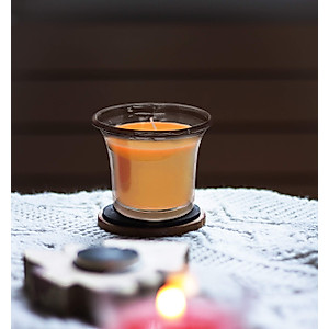 HYOOLA Clear Cup Scented Votive Candles - Winter Orange - 12 Hour Burn Time - 4 Pack - European Made