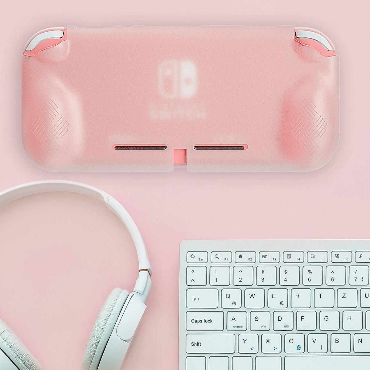 HEATFUN Switch lite Grip Case, TPU Case for Nintendo Switch lite with Tempered Glass Screen Protector