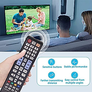 Replacement for Samsung Remote Control for Smart TV,Compatible Samsung TV Remote Control LCD LED Smart TV Remote,No Setup Required-Fit for Backlit Samsung Universal Remote Control
