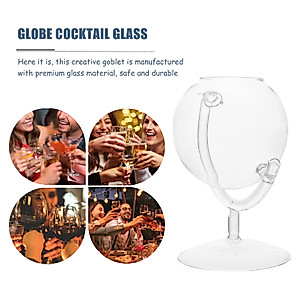 Cocktail Glasses Set of 4, Wine Glasses Cocktail Cups Wine Globe Decanter Fancy Fun Cocktail Glasses for Home Bar Club Party Novelty Drinking, Juice, Wine