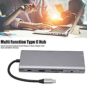 USB C Hub, 11 in 1 USB C to 4K HD HDMI, VGA, Ethernet, 100W PD, 2 USB 3.0, 2 USB 2.0, Audio, SD/TF Card Reader Multport Adapter for Macbook2019/2018/2017, Type C Devices, etc