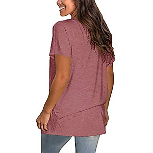 Tunic T Shirts for Women Workout Tops Short Sleeve Yoga Tshirts M