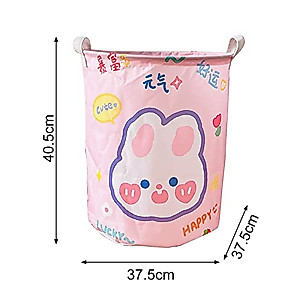Tuelaly Kawaiis Laundry Basket Cute Cartoon Bunny Bear Storage Basket Kawaiis Stuffs Kawaiis Accessories Purple