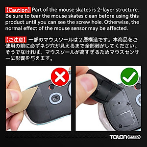 2Sets of TALONGAMES Rounded Curved Edges Mouse Feet Skates Compatible with Razer Viper V2 Pro Wireless Gaming Mouse Feet Replacement,0.8mm,Pure PTFE Material with Super Smooth Glide Pads