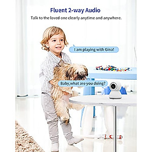 ZJX WiFi Camera Indoor, Pet Camera with Phone APP, 1080P Home Security Cam for Dog/Cat/Baby/Elder/Nanny, 2-Way Talk, Motion Tracking, Motion and Sound Detection, Compatible with Alexa White IC-03