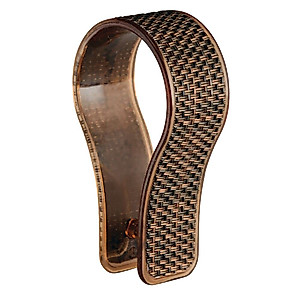 mDesign Modern Textured Plastic Bathroom Shower Curtain Liner Hook Rings, Easy Glide, Clips Over The Shower Rod, Snaps Securely - 12 Pack - Bronze/Sand Brown