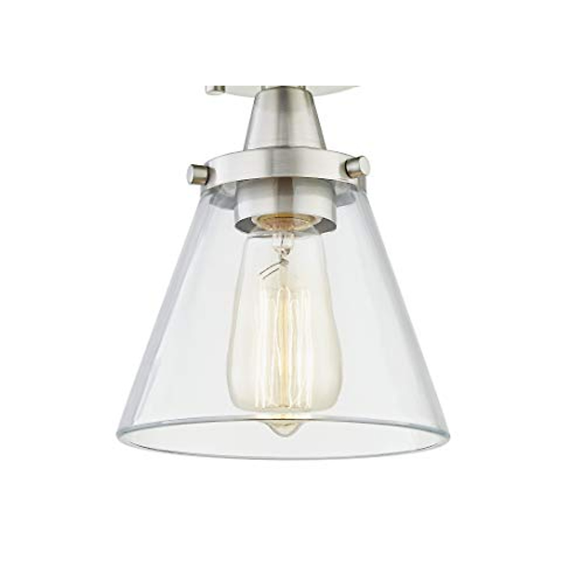 WISBEAM Semi Flush Mount Ceiling Light Fixture, E26 Medium Base, Metal Housing with Clear Glass, ETL Rated, Bulbs NOT Included, 2-Pack