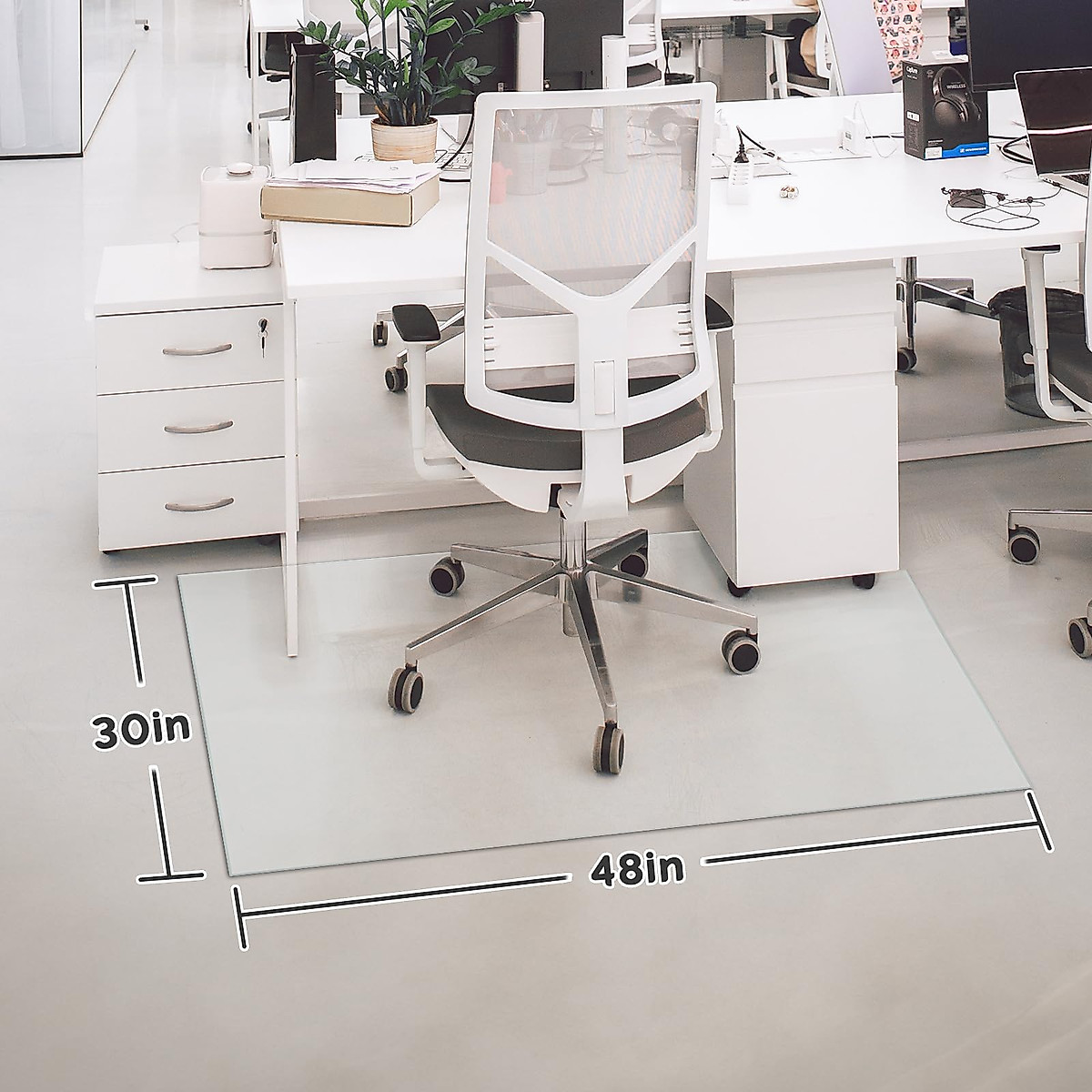 Office Chair Mat for Hardwood Floor, Transparent Floor Mats Wood/Tile Protection Mat for Office & Home, Computer Desk Chair Mat, Easy Glide/Clean, Floor-Protector (Size: 30" X 48" Rectangle)