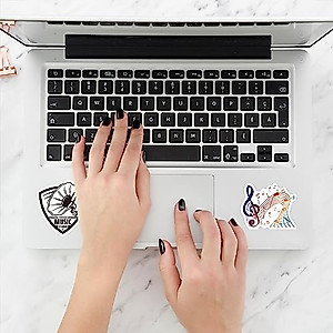 50Pcs Music Stickers for Water Bottles Vinyl Musical Note Stickers for Kids Waterproof Music Stickers for Laptop Guitar Hydroflask Scrapbooking Journaling