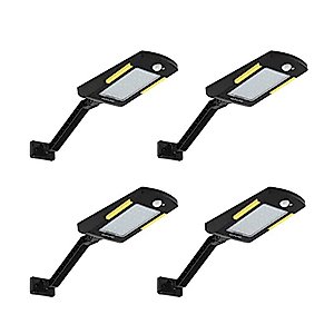 KUFUNG Solar Lights Outdoor, 48 Led Lamp, Wireless Waterproof Solar Flood Light, Security Motion Sensor Light Luces Solares for Deck, Fence, Patio, Front Door, Gutter, Yard, Shed, Path(4 Pack) (L)