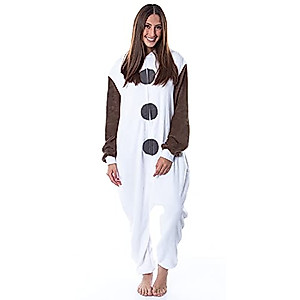 Disney Frozen Adult Olaf Kigurumi Costume Union Suit Pajama For Men Women (L/XL) White