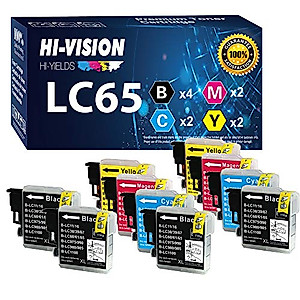 HI-VISION HI-YIELDS ® Compatible LC-65 LC65 Ink Cartridge Replacement (4 Black, 2 Cyan, 2 Yellow, 2 Magenta, 10-Pack)