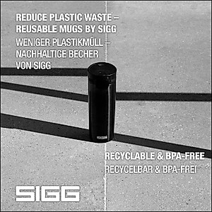 Sigg - Insulated Coffee Cup - Travel Mug Black - Hot & Cold. Leakproof. BPA Free - 18/8 Stainless Steel - 9 Oz