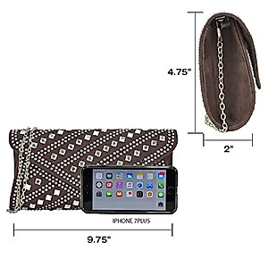 Dasein Rhinestone Evening Bags Glitter Clutch Handbags Studded Envelope Purses for Prom Party Wedding Coffee