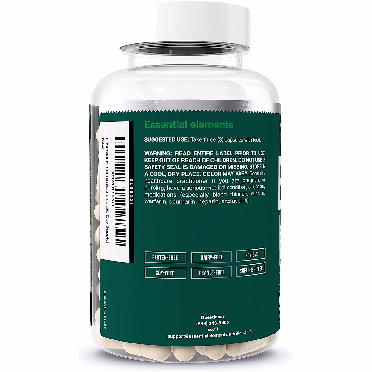 Essential Elements Bone Boost Bone Health Supplement - Bone Support and Calcium Supplement with Vitamin D 3, K2, Cissus Quadrangularis for Bone Strength - 90 Capsules (30 Day Supply)