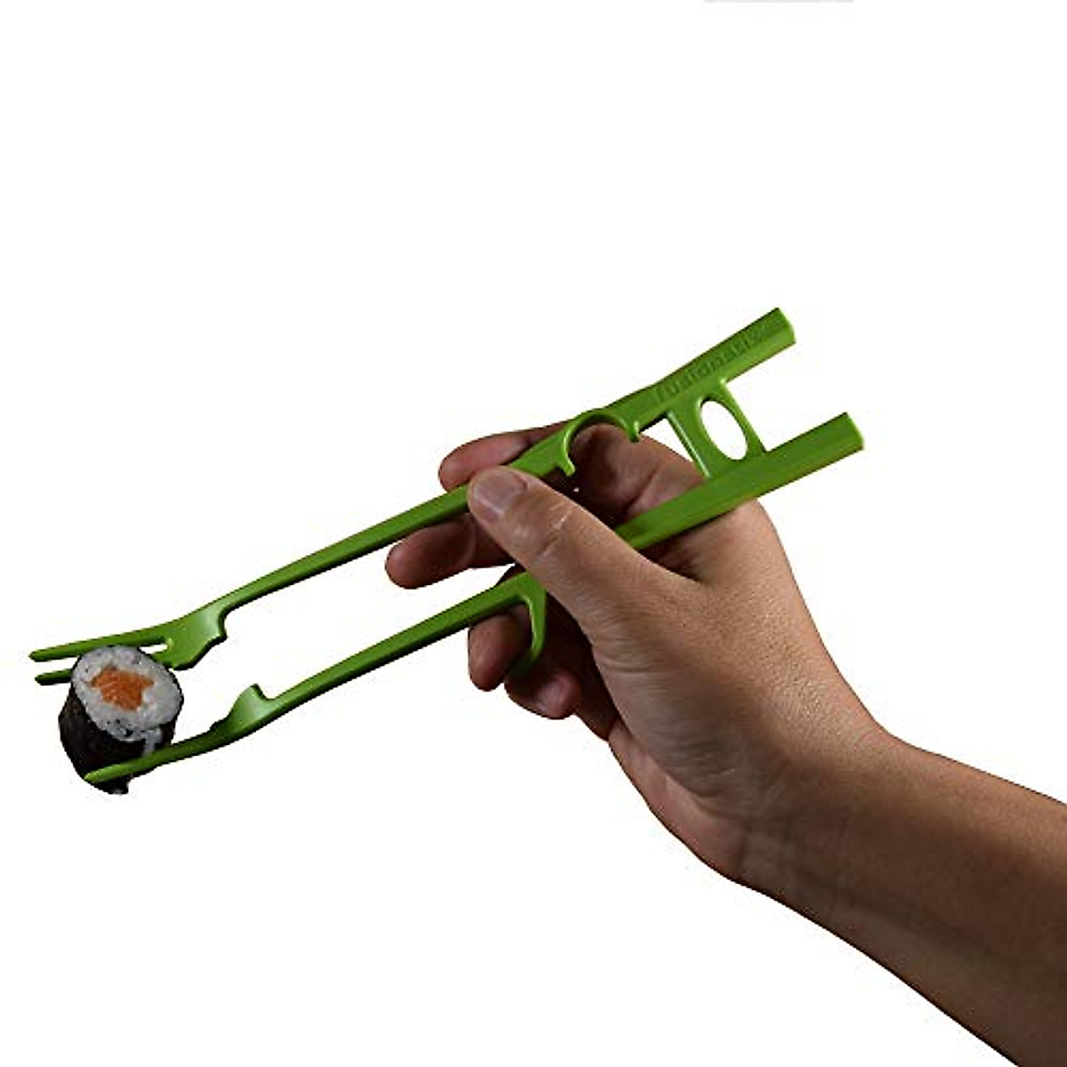 fusionstix, the reusable, BPA free, dishwasher safe, fork chopstick combo utensil flatware for home kitchen, camping, backpacking, picnics, outdoor activities, or eating on the go (Watermelon)