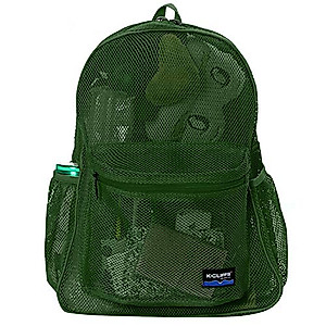 NiceAndGreat Heavy Duty Classic Student Mesh Backpack | Padded Straps | Green