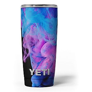 Design Skinz Glowing Pink and Blue CloudSwirl - Skin Decal Vinyl Wrap Kit Compatible with The Yeti Rambler Cooler Tumbler Cups