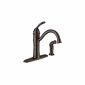 Moen 87230BRB High-Arc Kitchen Faucet with Side Spray from the Braemore Collection, Mediterranean Bronze