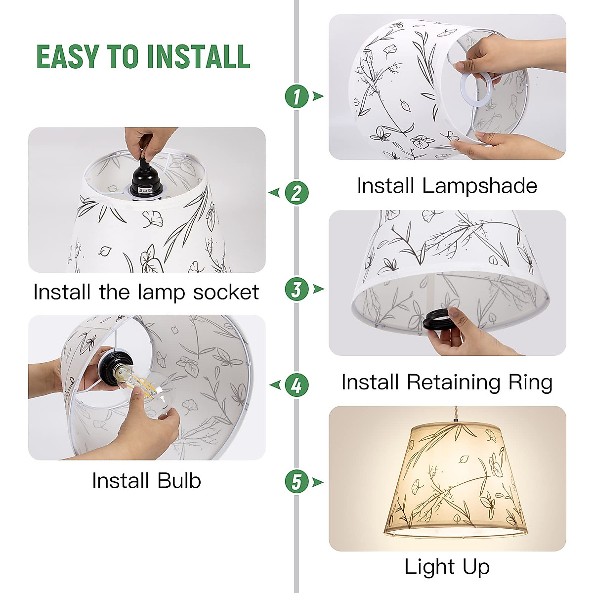 Dexnump Plug in Pendant Light, Hanging Light with Plug in Cord Dimmable Switch, Hanging Lamp with 15 ft Hemp Rope Cord, Pendant Light Fixture for Bedroom Kitchen Island Living Room (Bulb Included)