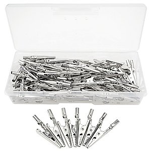 WMYCONGCONG 100 PCS Metal Alligator Clips 52mm Electrical Test Clamps (100 Pcs no cap)