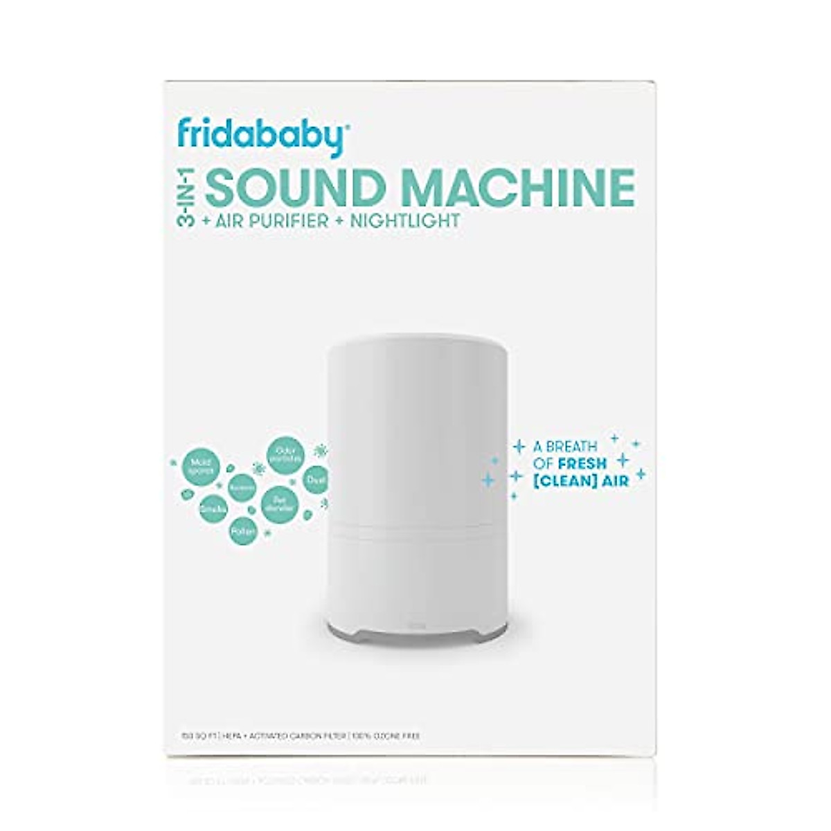 Frida Baby 3-in-1 Sound Machine, Air Purifier + Nightlight with 3 Fan Speeds and Easy-Change Filter