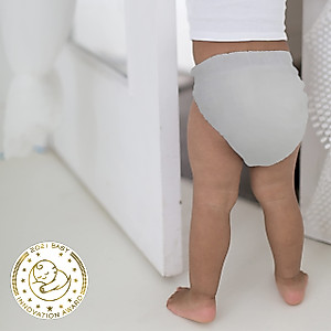 Amazing Baby Hybrid Cloth Diaper Cover with Pocket-Sling, Large, Sz 4 (22-40 lbs), Use Boosties Inserts, Gray, SmartNappy Set includes Swim Cover + Tri-fold Insert + Booster Pad