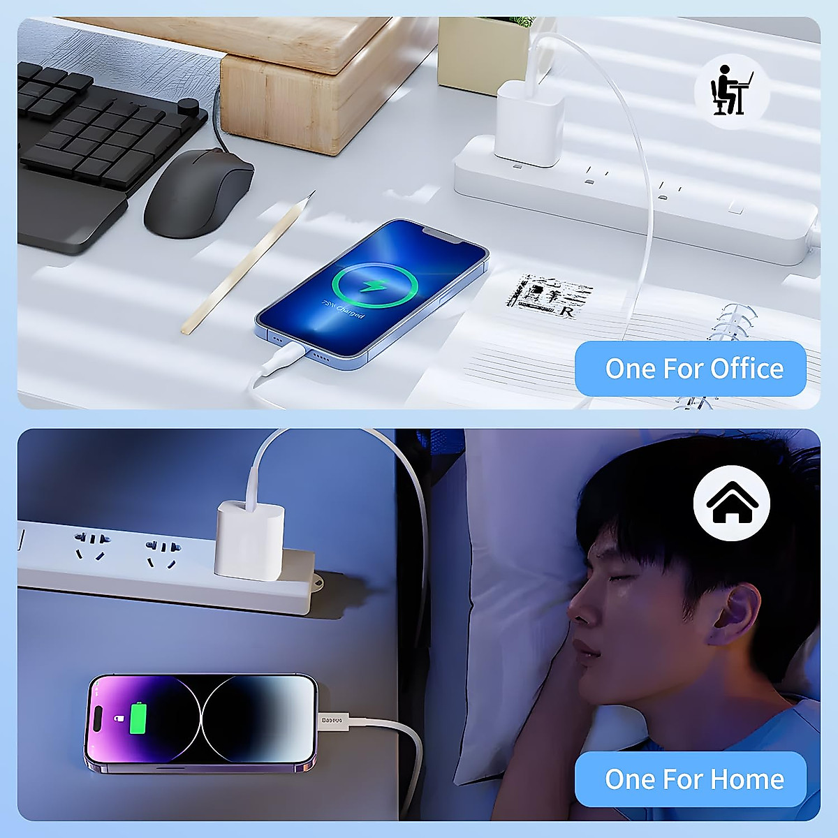 iPhone 20W USB-C Charger Block with PD Fast Charging Capability, Type C Wall Charger Compatible with iPhone 15 Pro Max/14/13/iPad [2 Pack]