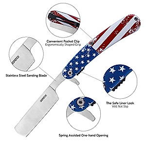 Dispatch Pocket Folding Knife Circular Point Flag Tools For Hunting Hiking Camping Outdoors EDC