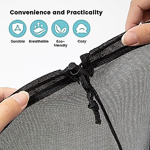 Set of 3 Mesh Laundry Bags Travel Storage Bag, Clothing Washing Bags for Laundry, Blouse, Bra, Hosiery, Stocking, Underwear, Lingerie Seamei (Black-3)