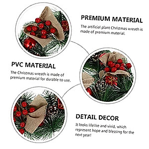 Alasum 1pc Wreath Door Hanging Decor Artificial Christmas Tree Front Door Wreath Pinecone Christmas Wreath Pine Cone Berries Christmas Wreath Front Door Garland Artificial Plant Garland