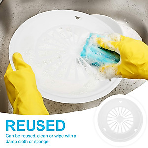 Hemoton 10pcs Grill Plate Food Service Tray Reusable Paper Plate Countertop Fruit Basket Plastic Tableware Tray Cutlery Tray Plastic Pallet Picnic Supplies Oval Salad Plate White Travel