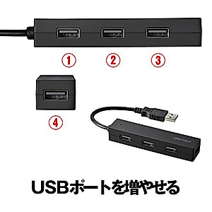Buffalo Buffalo USB Hub USB 2.0 Bus Power 4-Port Black BSH4U25BK [Windows/Mac Compatible]
