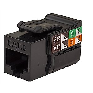 CAT6 RJ45 Keystone Jack, V-Max Series - Black Color - (50 pack)