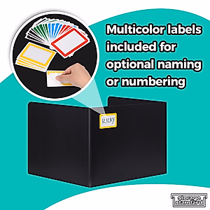 22-Pack Desk Dividers for Students - Durable & Waterproof Plastic Study Carrel Divider, Classroom Folders Teacher Supplies, Easy-to-Clean Plastic Privacy Shield Folder Boards for Student Desks, Black