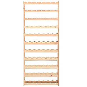 vidaXL Solid Wood Pine Wine Rack for 56 Bottles Home Indoor Dining Room Kitchen Wooden Storage Organizer Shelf Wine Cabinet Furniture