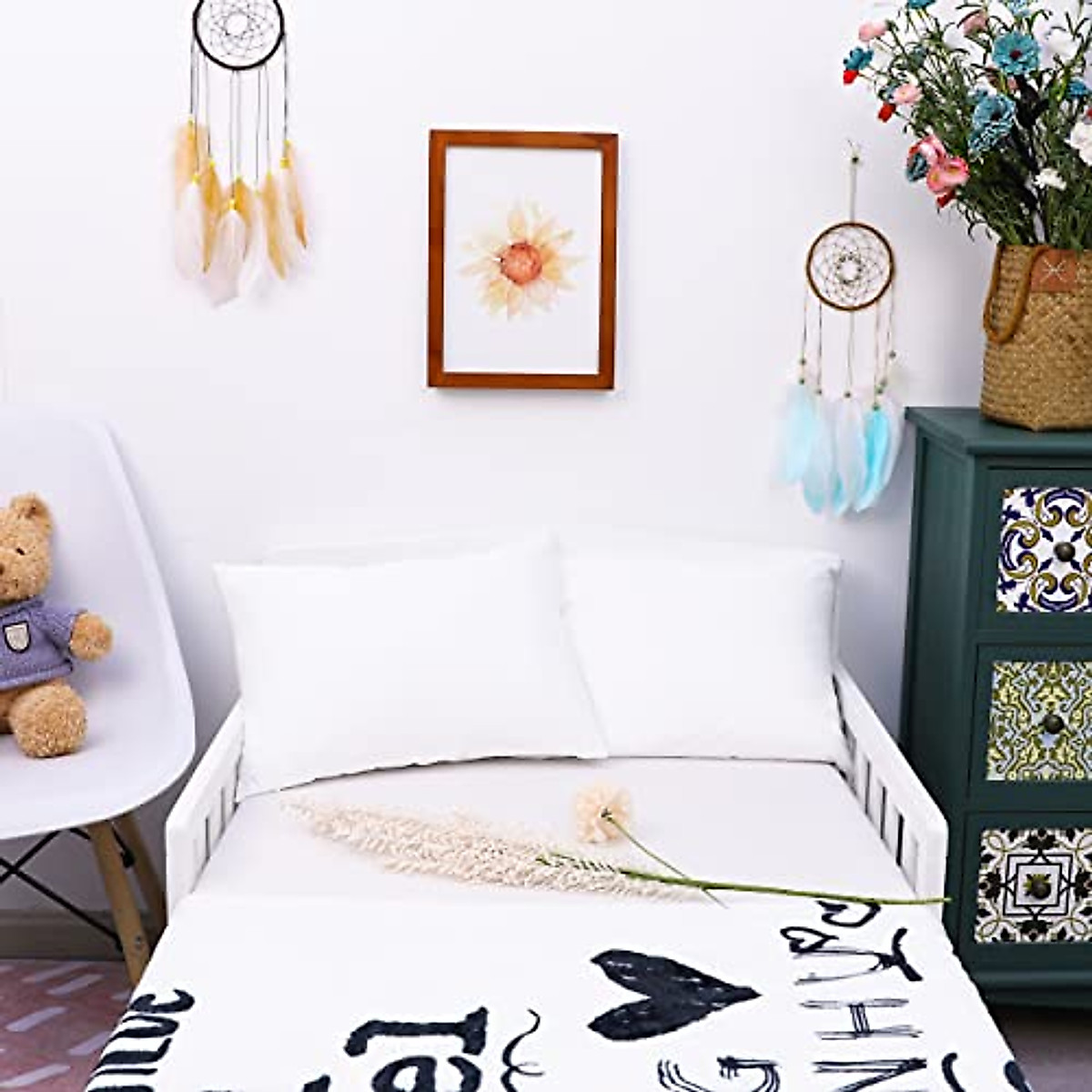 NTBAY 4 Pack Zippered Waterproof Toddler Pillow Protectors, Super Soft Quiet Zip Baby Pillow Protectors, 13x18 Inches Jersey Pure White Waterproof Pillow Cases Covers