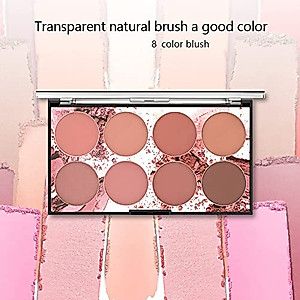 Makeup 8 Color Blush Palette, Contour and Highlight Blush Palette Matte Blush Powder Bright Shimmer Face Cosmetics Blusher Light Face Blush Palette with Blush Brush