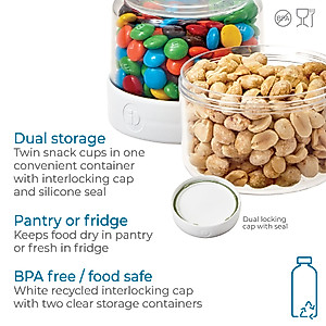 iDesign Recycled Plastic Small Stack n’ Snack Canister – Clear/White