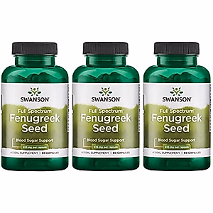 Swanson Full Specturm Fenugreek Seed (610 Milligrams 90 Capsules) 3 Pack