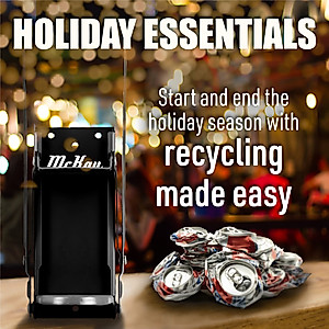 Mckay 16oz Metal Can Crusher, Heavy-Duty Wall-Mounted Smasher for Aluminum Seltzer, Soda, Beer Cans and Bottles for Recycling, Gadgets for Home (Black)