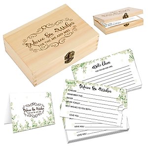 1DFAUL 60pcs Advice and Wishes for the Mr and Mrs, Wedding Advice Cards for Wedding Games, Bridal Shower Guest Book Advice Cards Box for Bride and Groom, Bridal Shower Decorations