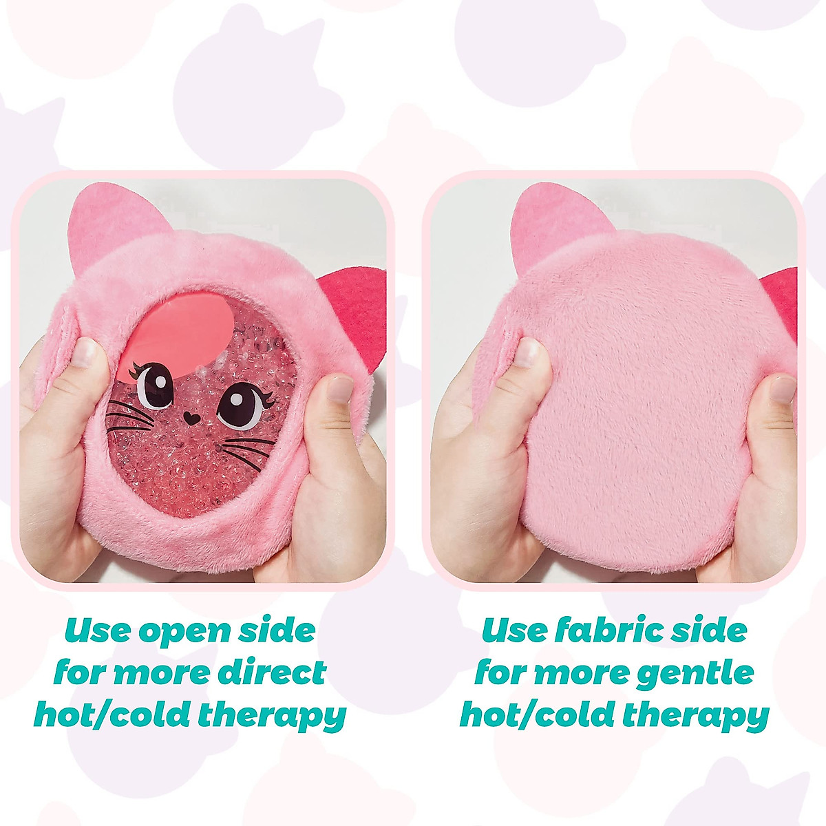 LotFancy Kids Ice Packs for Boo Boos, 3 Pack, Reusable Hot Cold Packs with Cute Plush Sleeves, Small Round Gel Beads Pads for Injuries, Headache, Fever, Wisdom Teeth, Pain Relief, 4.75”