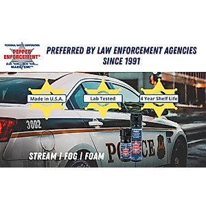 Pepper Enforcement PE1110M-FT Splatter Stream Pepper Spray 2 Pack - Maximum Strength 10% OC Formula - Emergency Self Defense Personal Protection Safety (2-Pack Stream Pepper Spray)