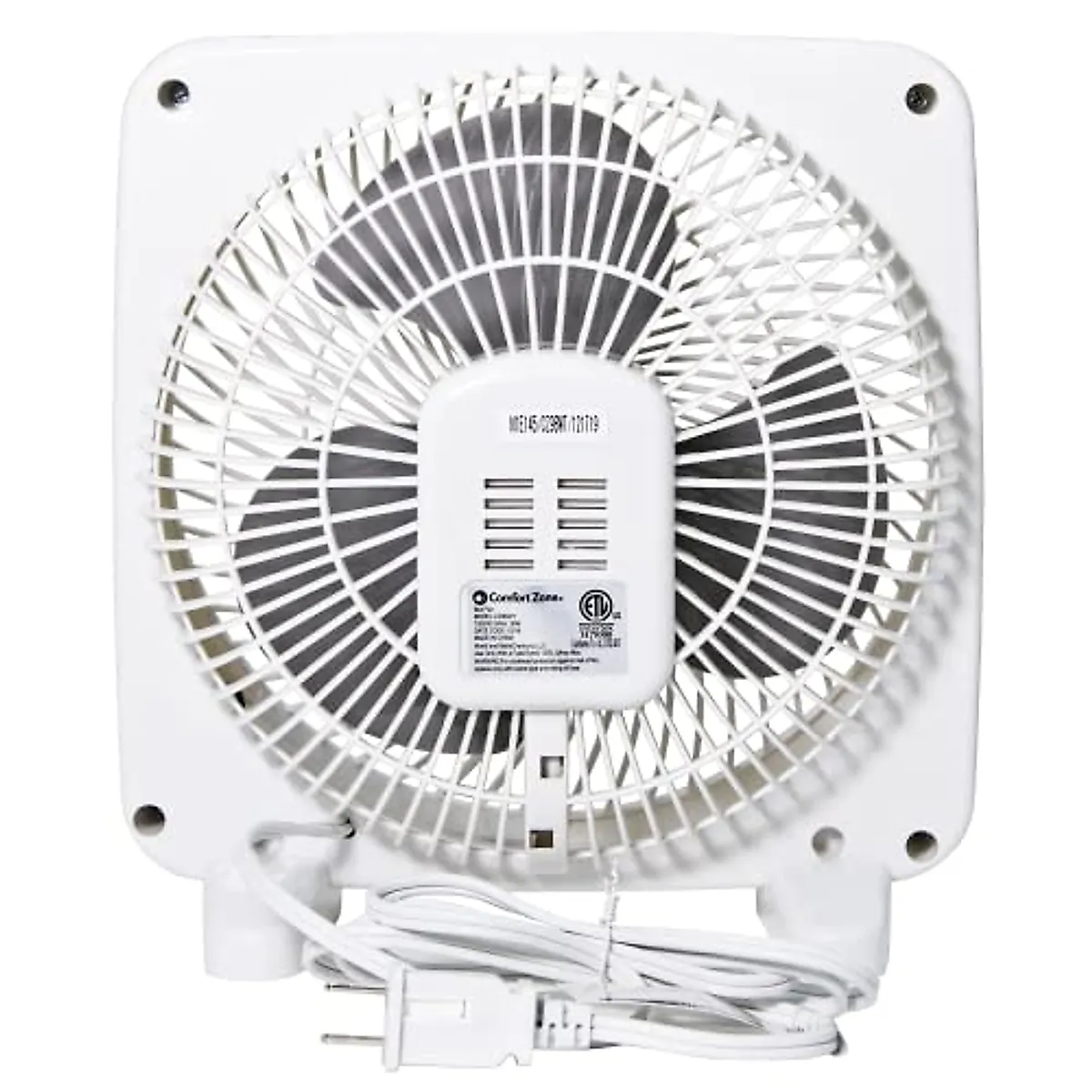 Comfort Zone CZ9BWT Portable 9" 3-Speed Quiet Box Fan for Home, White