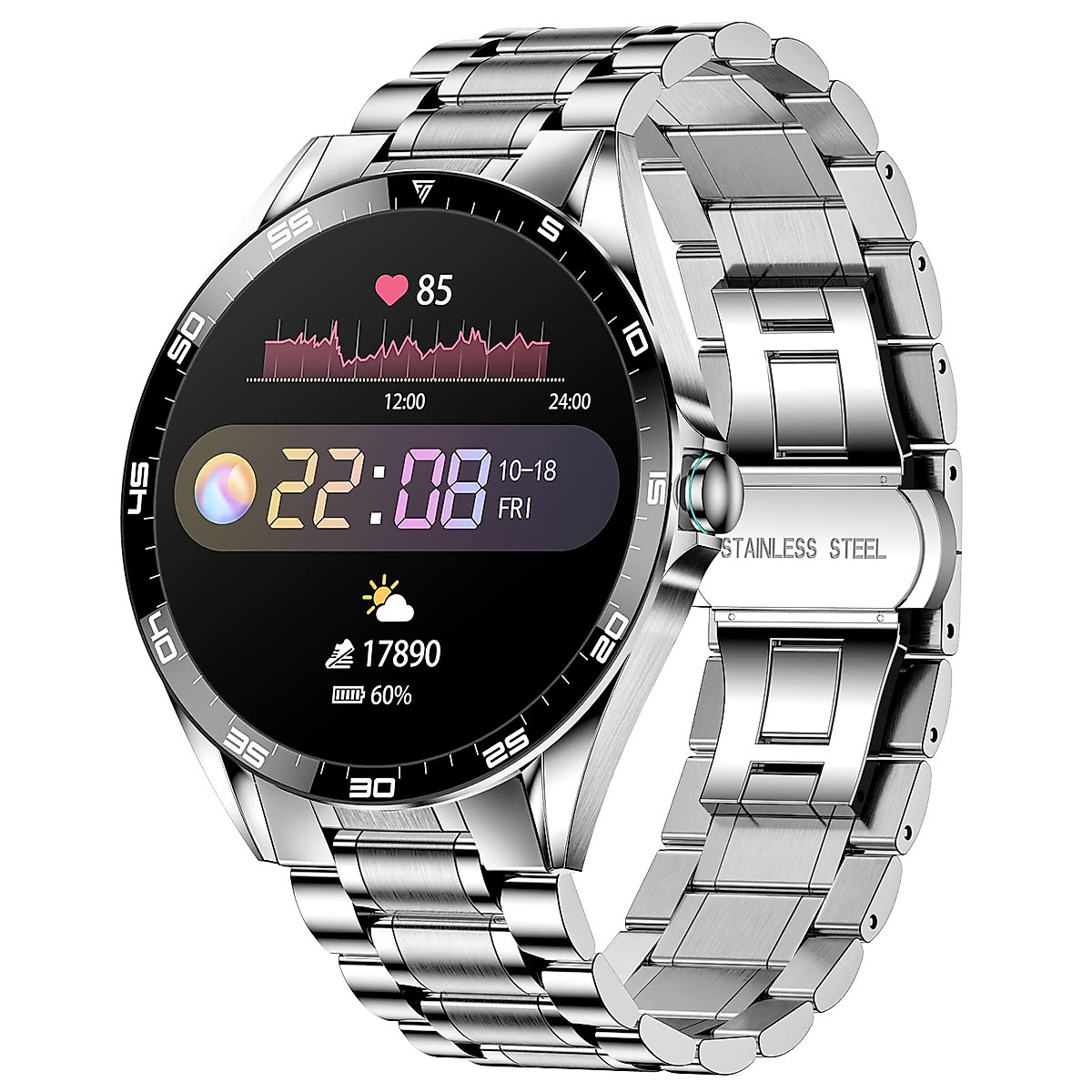 SIEMORL Smartwatch for Men for Android and iOS Phones,Fitness Tracker IP67 Waterproof Smartwatch with Heart Rate Sleep Monitor,Activity Tracker Pedometer Message Notification Call Smartwatch