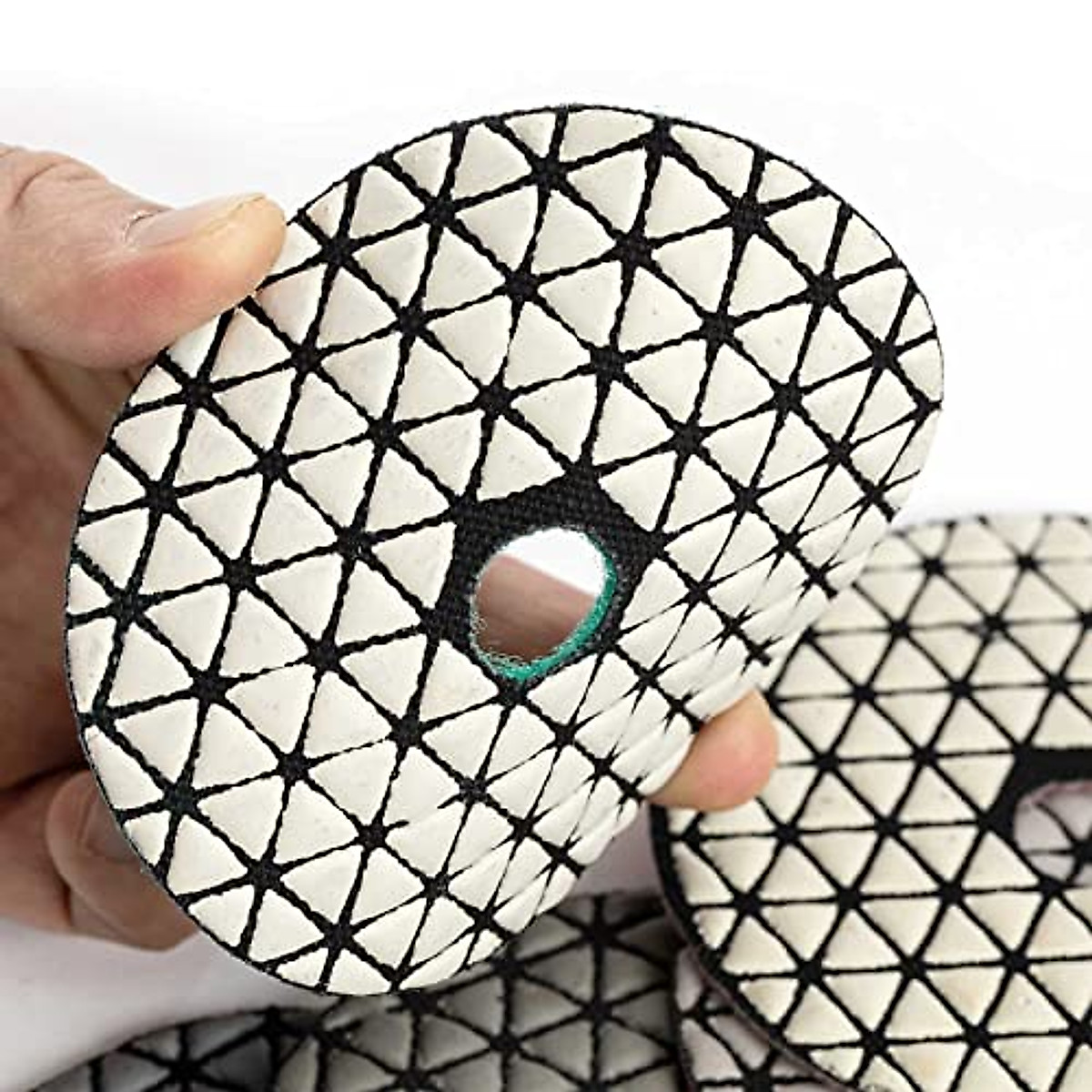 KEEYWOLT Diamond Dry Polishing Pads 7 Steps Grit 50# 100# 200# 400# 800# 1500# 3000# Abrasive Disc for Granite Marble Concrete Flexible Grinding (4", Dry Polishing)…