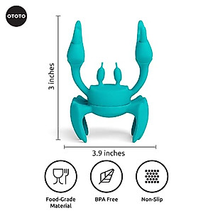OTOTO Pack of 2 - Aqua the Crab Spoon Rest + Red the Crab Utensil Holder